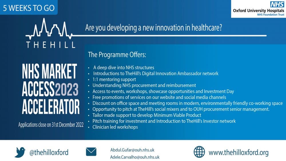 TheHill opens applications for NHS Market Access Accelerator